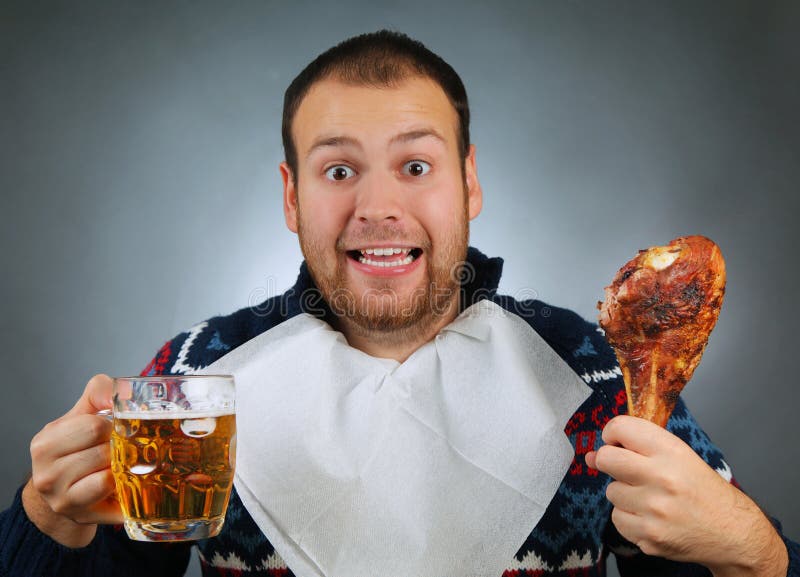 Eating meat stock photo. Image of expression, large, portrait - 27570988