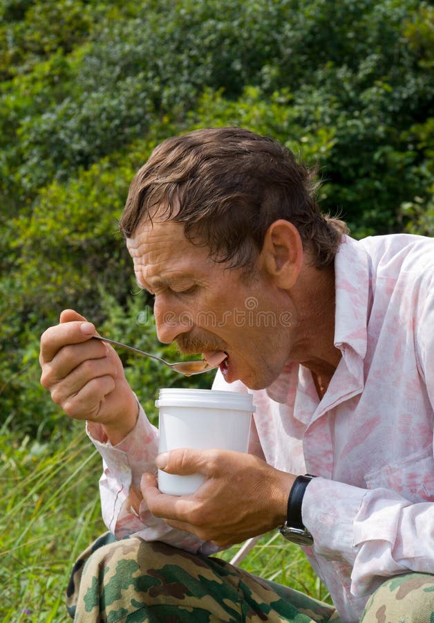 Eating men 2 stock image. Image of dinner, mustache, person - 15095447