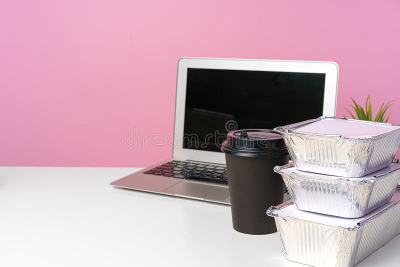Eating in Office. Home Office Stock Photo - Image of meal, internet ...