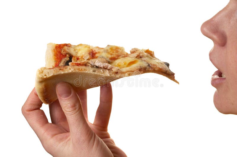 Eating a pizza stock image. Image of chicken, circle - 13176987