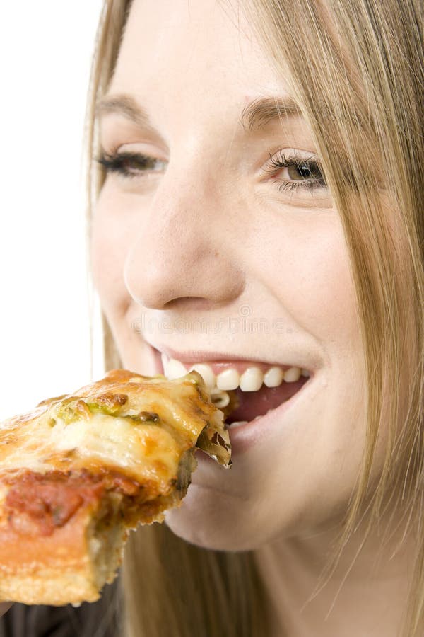 Eating Pizza stock photo. Image of food, girl, nutrition - 3405936