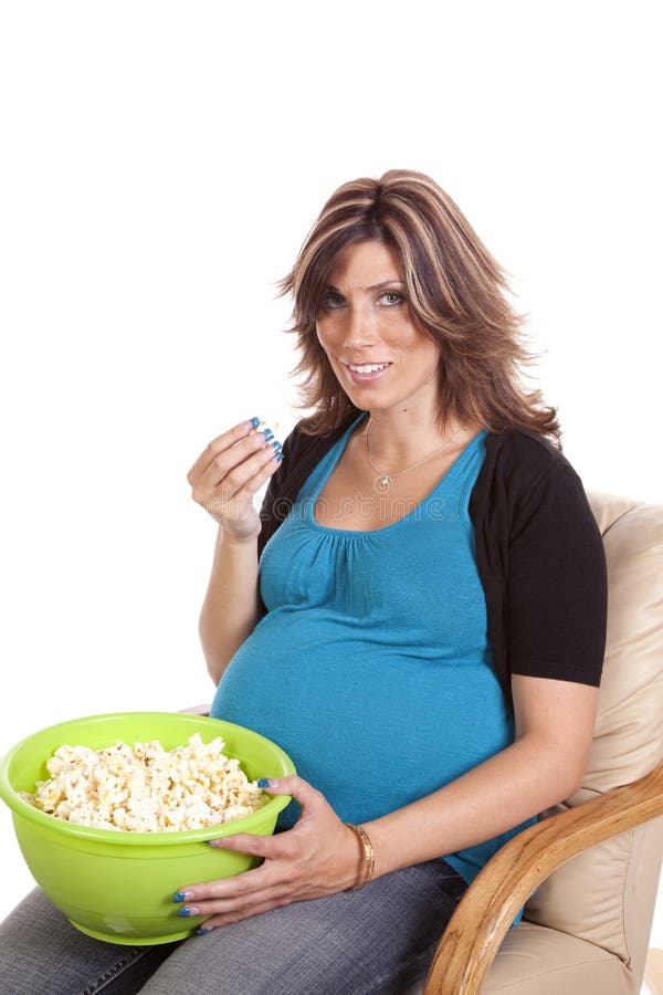 Eating popcorn stock image. Image of happy, expecting - 17239437