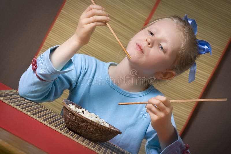 Eating rice stock image. Image of rice, cook, blond, girl - 6146669