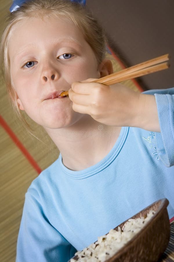 Eating rice stock image. Image of blouse, girl, meal, china - 6146861