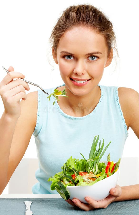 Eating salad stock photo. Image of couple, diet, dinner - 22926586