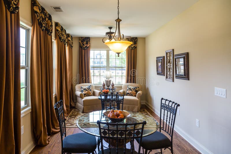 Eating and Seating Area in New Home Stock Image - Image of indoor ...