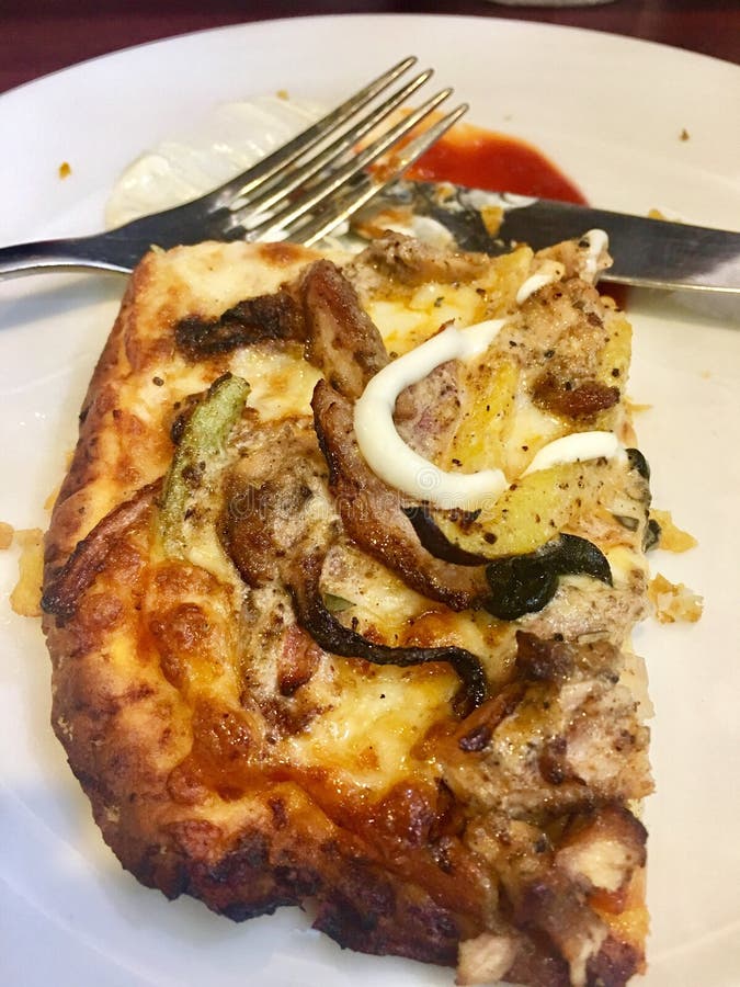 Eating Shawarma Chicken Pizza Stock Image - Image of pizza, italian ...