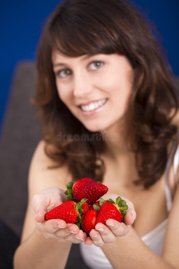 Eating strawberries stock image. Image of greedy, diet - 18878537