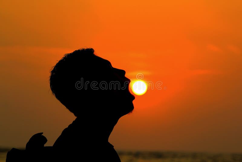 Eating the sun stock image. Image of teen, space, copy - 33972561