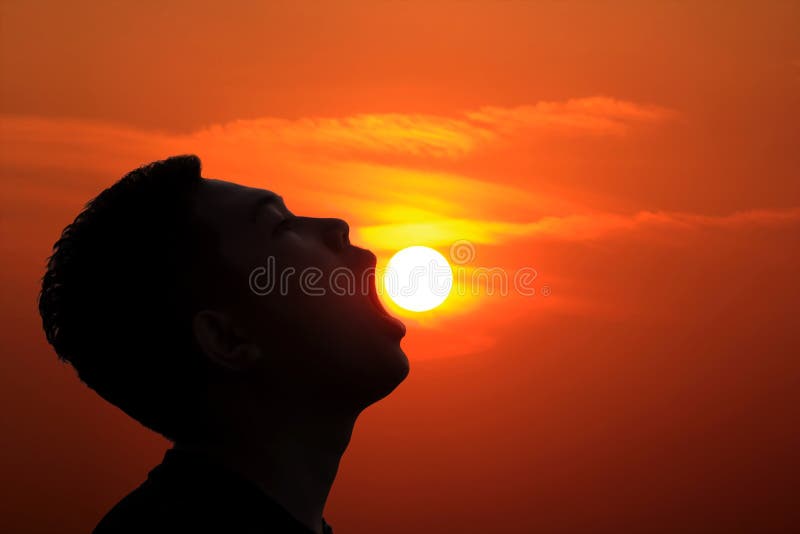 Eating the sun stock image. Image of teen, space, copy - 33972561