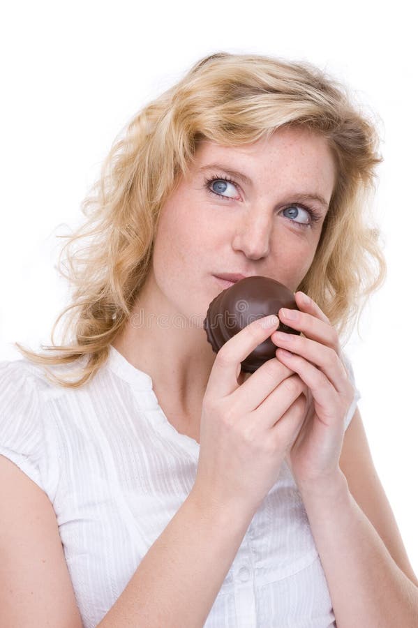 Eating sweets stock photo. Image of isolated, cute, calories - 7650008