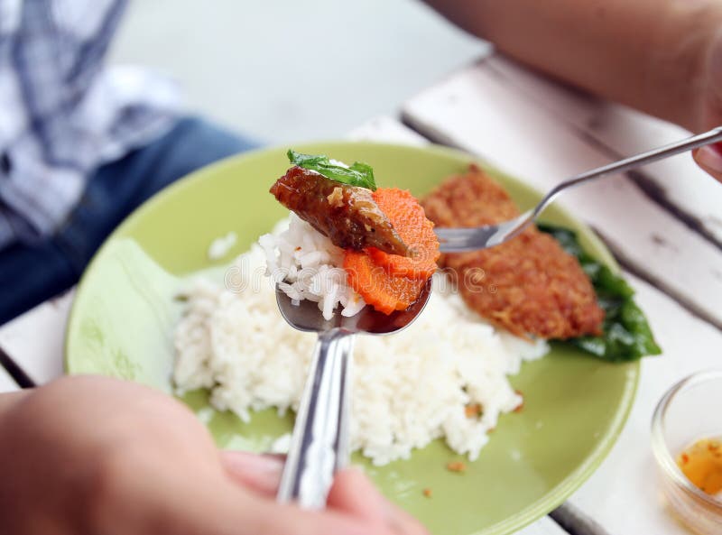 Eating thai food stock image. Image of delicious, closeup - 24137199