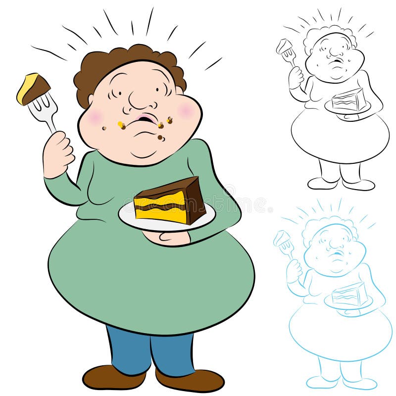 Eating Too Much Cake stock vector. Illustration of drawing - 23855717
