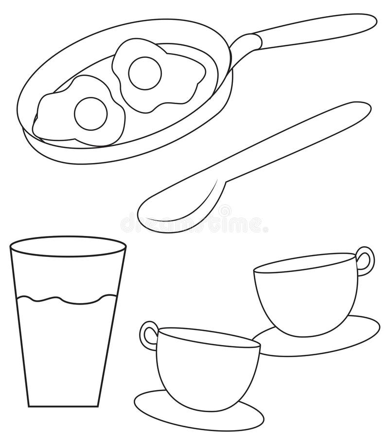 Eating utensils drawing stock vector. Illustration of kitchen - 22406236