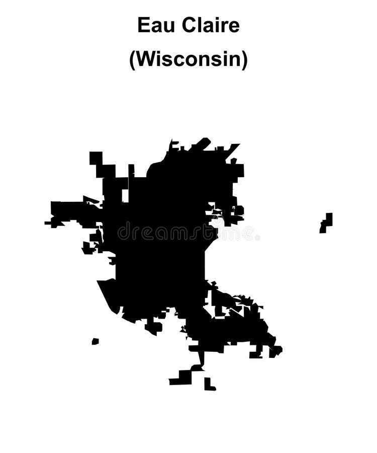 Eau Claire outline map stock illustration. Illustration of shape ...