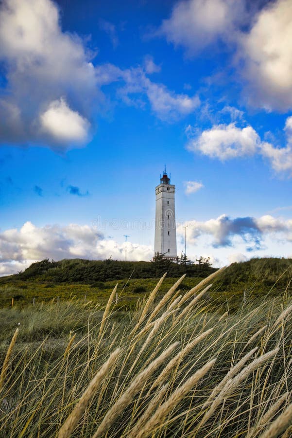 Beautiful Landscape in Blavand Denmark with Lighthouse a Stock Image ...