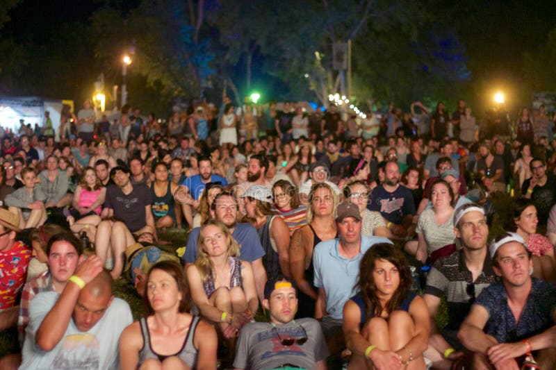 Crowds at Night at Eaux Claires Festival Editorial Photo - Image of ...