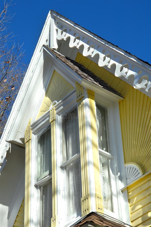Eaves of Victorian Home stock image. Image of fancy, curtain - 3931553