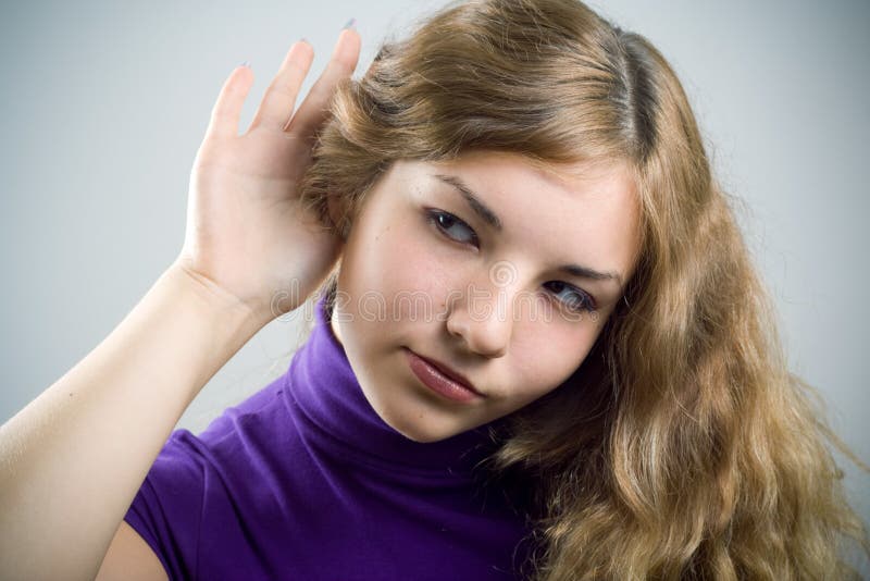 Eavesdropping. stock image. Image of gesturing, hair, forbidden - 6983107