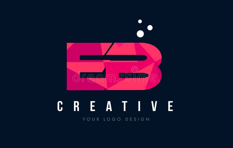 EB E B Letter Logo with Purple Low Poly Pink Triangles Concept Stock ...