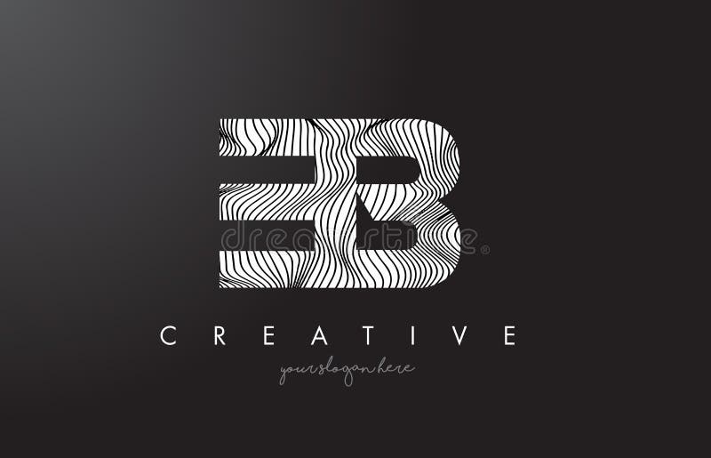 EB E B Letter Logo with Zebra Lines Texture Design Vector. Stock Vector ...
