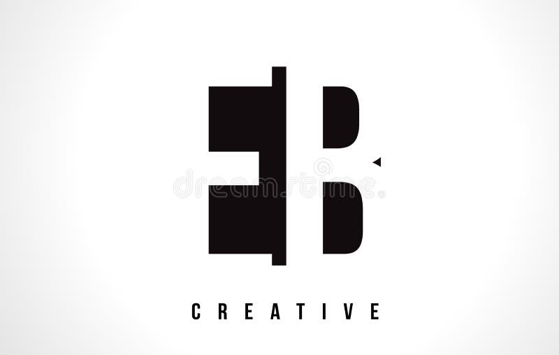 EB E B White Letter Logo Design with Black Square. Stock Vector ...