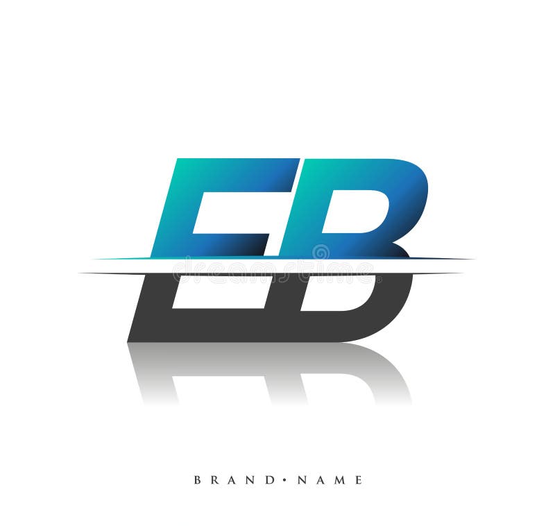 EB Initial Logo Company Name Colored Black and Blue, Simple and Modern ...