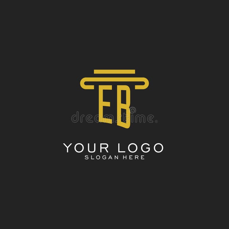 EB Initial Logo with Simple Pillar Style Design Stock Vector ...