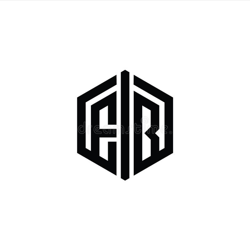 EB Letter Logo Monogram Hexagon Shape with Connect Outline Design ...
