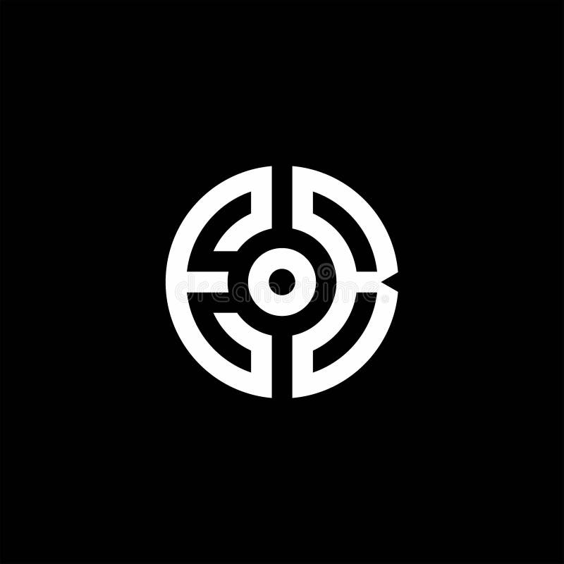 EB Monogram Logo with Abstract Circle Style and Dot in the Middle Stock ...