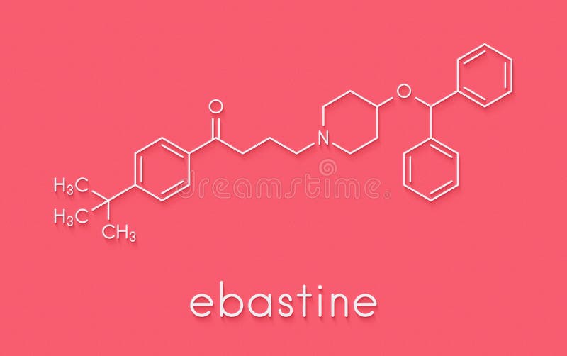 Ebastine Antihistamine Drug Molecule. Skeletal Formula. Stock ...