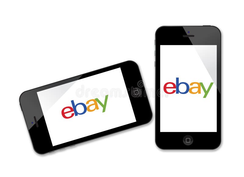 Ebay logo on iPhone editorial photography. Illustration of commerce ...
