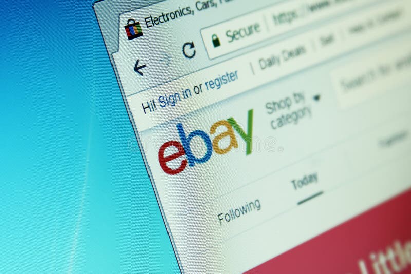 Ebay Web site redaktionelles foto. Bild von einkaufen - 124883176