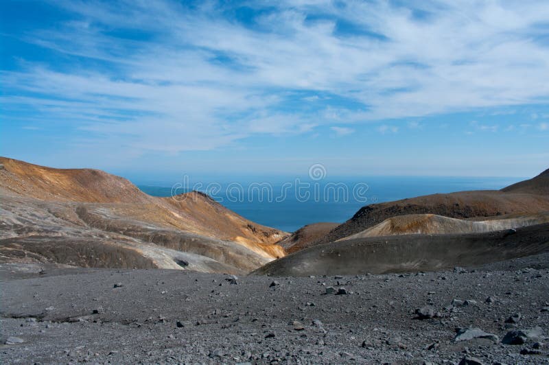 Ebeko Volcano at Paramushir Island, Kuril Islands, Russia Stock Photo ...