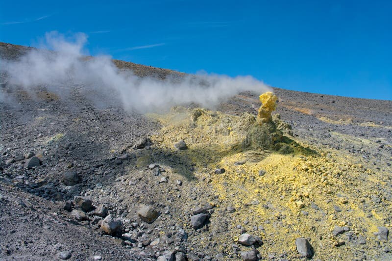 Ebeko Volcano, Paramushir Island, Russia Stock Photo - Image of islands ...