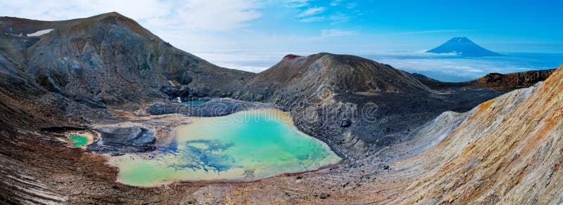 Ebeko Volcano, Paramushir Island, Russia Stock Photo - Image of ...