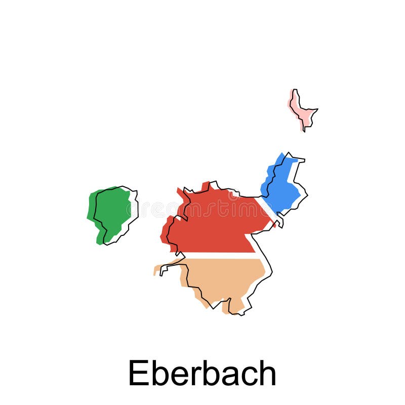 Eberbach Map. Vector Map of the German Country. Borders of for Your ...