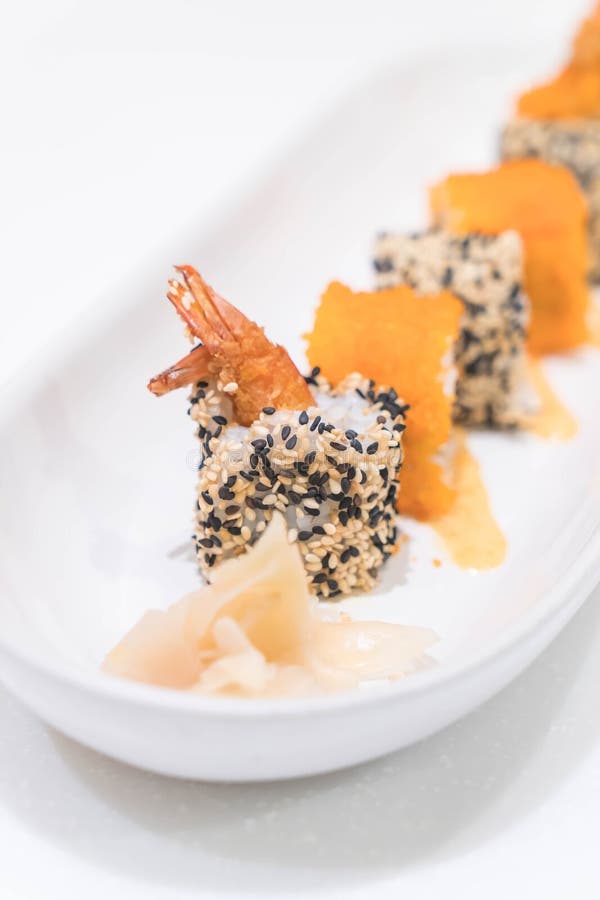 Ebi fry roll stock photo. Image of roll, japanese, futo - 90350530