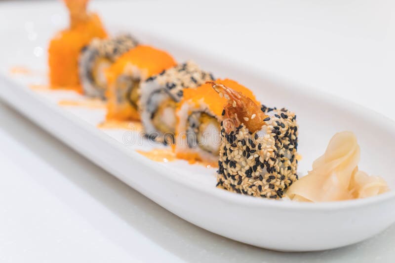 Ebi fry roll stock image. Image of seaweed, sushi, japanese - 90352343