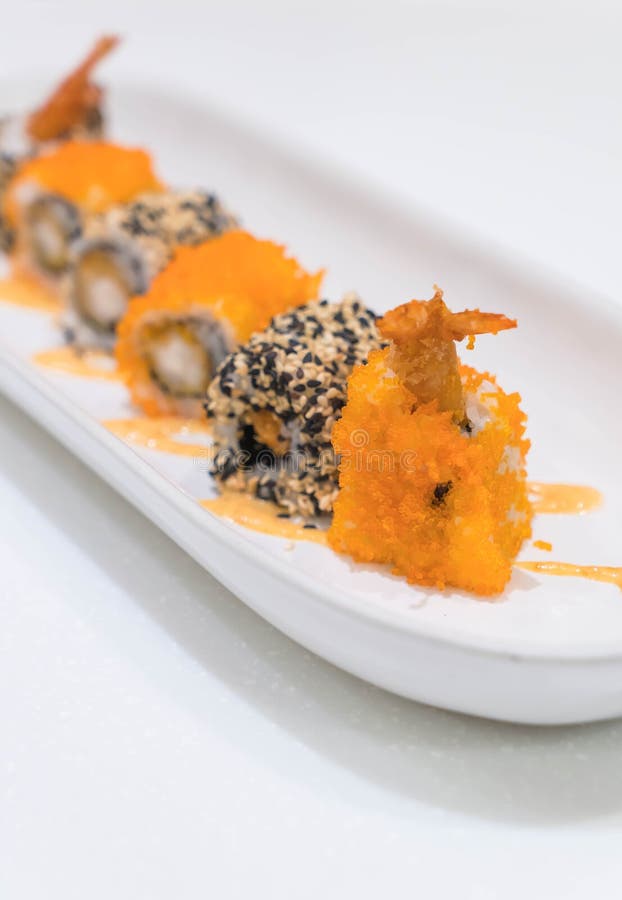 Ebi fry roll stock image. Image of dinner, fish, tempura - 90849829