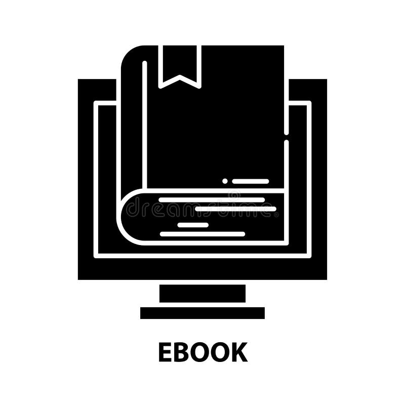 Ebook Icon, Black Vector Sign with Editable Strokes, Concept ...