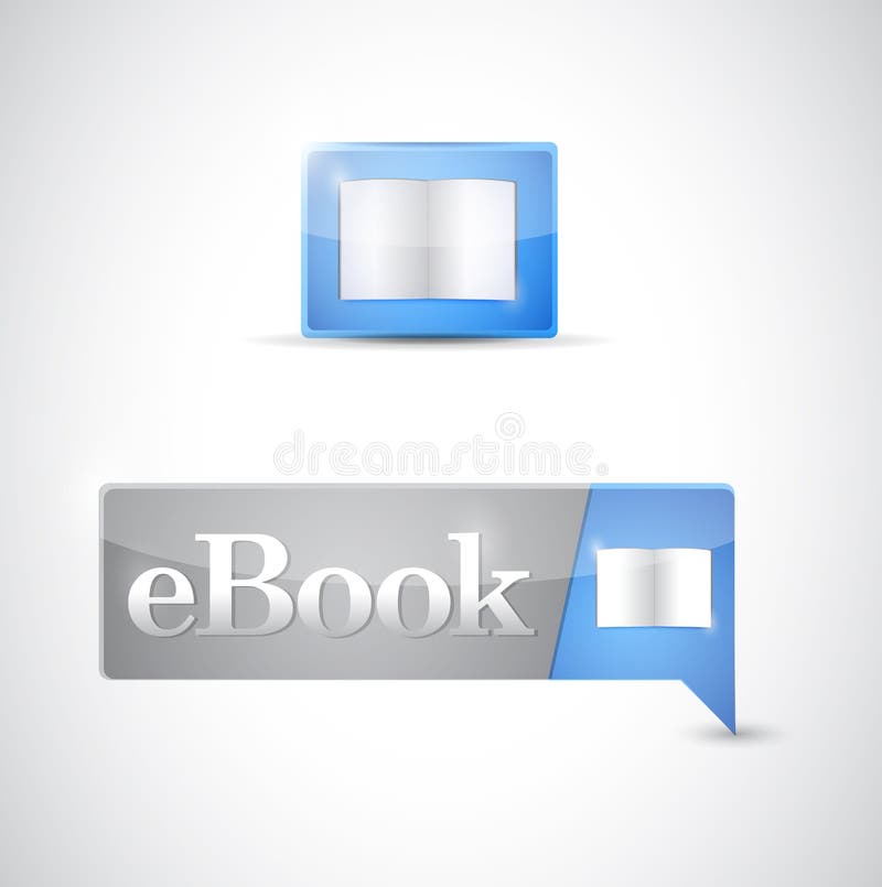 Ebook Icon Button Blue Download Stock Illustration - Illustration of ...