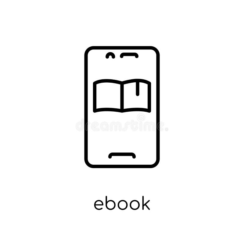Ebook Icon. Trendy Modern Flat Linear Vector Ebook Icon on White Stock ...