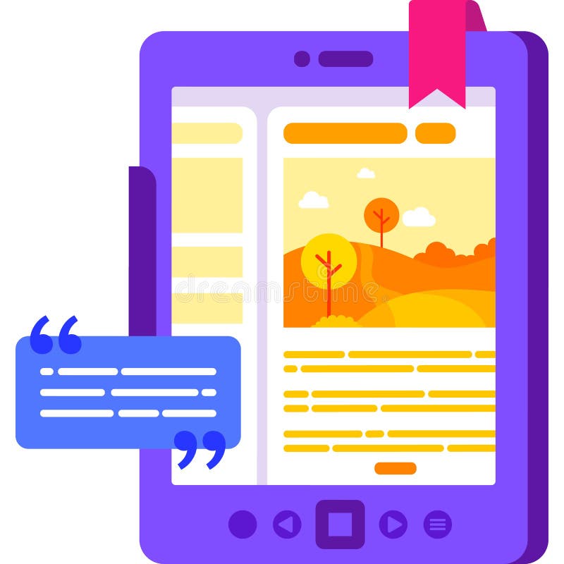 Ebook Logo Icon Flat Vector Electronic Device Stock Vector ...