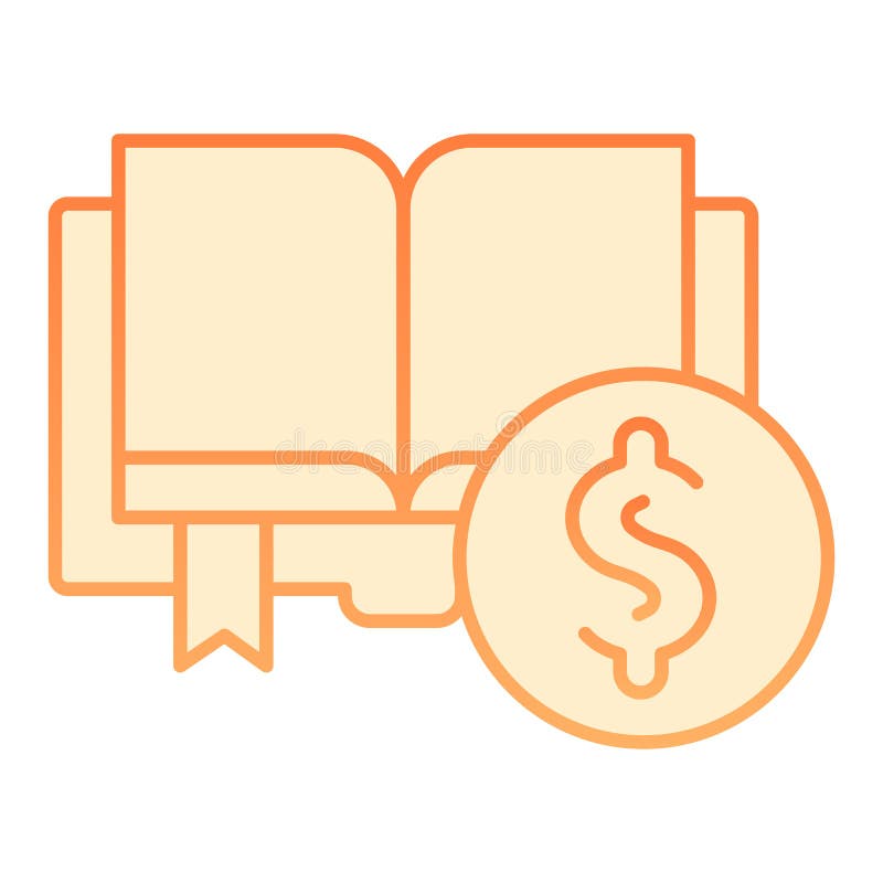 Ebook Pay Flat Icon. Electronic Library Orange Icons in Trendy Flat ...