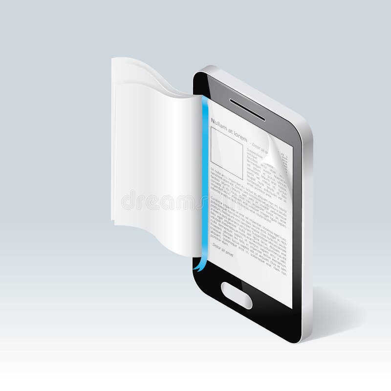 Ebook Reader Concept. Vector Illustration Decorative Design Stock ...