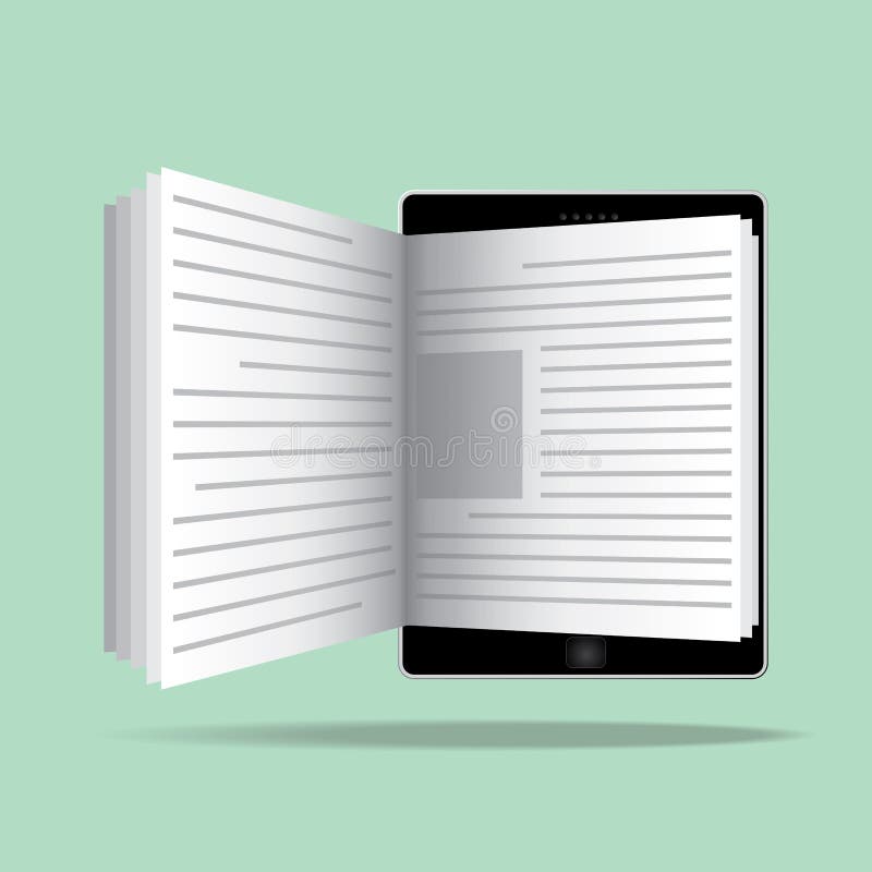 EBook-Reader-Symbol in Flachen DesignOnline-Lesen. Stock Abbildung ...