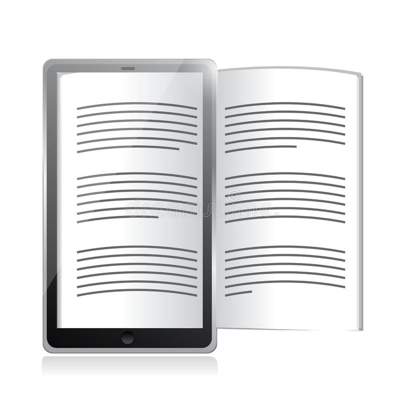 E-Book Reader with Novel on Screen Stock Illustration - Illustration of ...