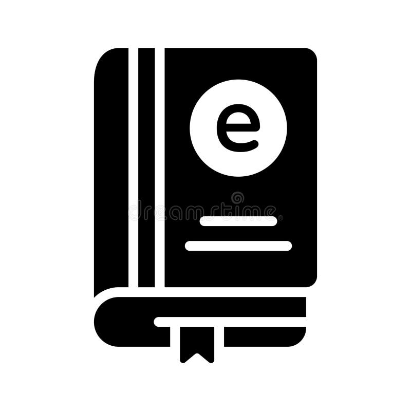 Ebook stock vector. Illustration of silhouette, black - 330884395