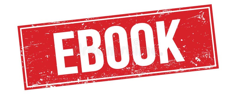 EBOOK Text on Red Grungy Rectangle Stamp Stock Illustration ...